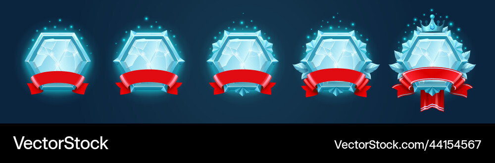 Set of diamond rank frames for game Royalty Free Vector