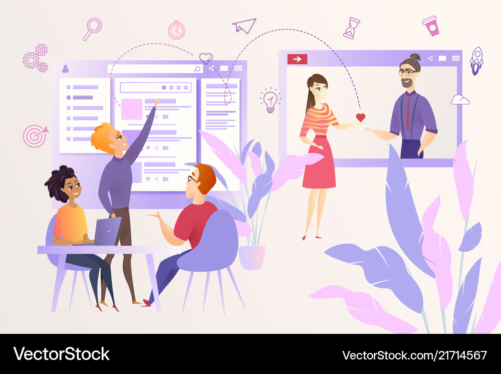 Social Network Analysis & Development Vector Image
