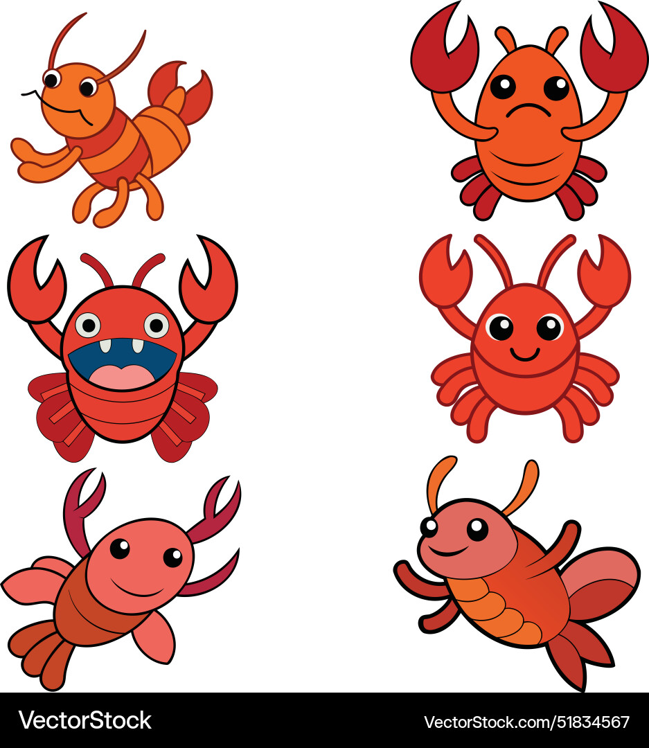 Yabby flat design animal Royalty Free Vector Image
