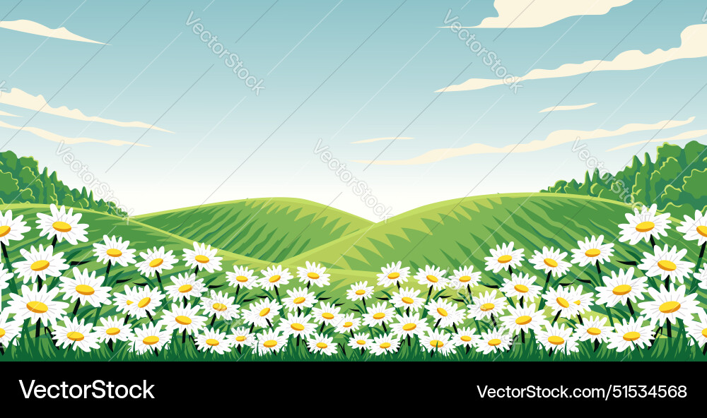 A view of flower plantation Royalty Free Vector Image