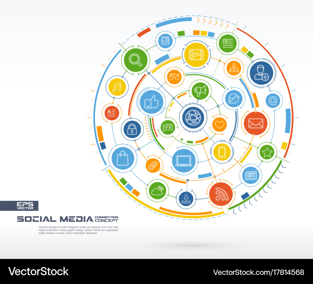 Abstract social media background digital connect Vector Image