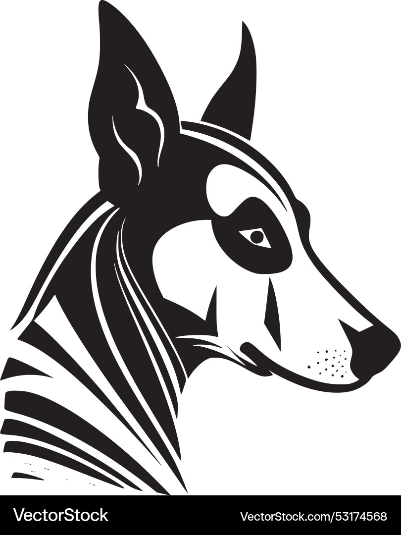 Basenji - minimalist and flat logo Royalty Free Vector Image