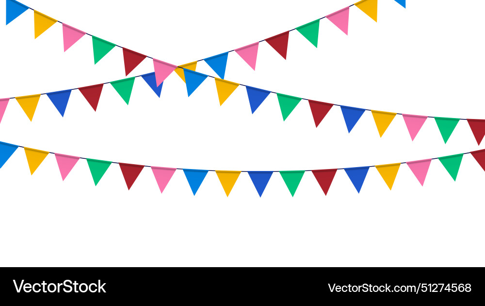 Colorful flags for the party on white background Vector Image