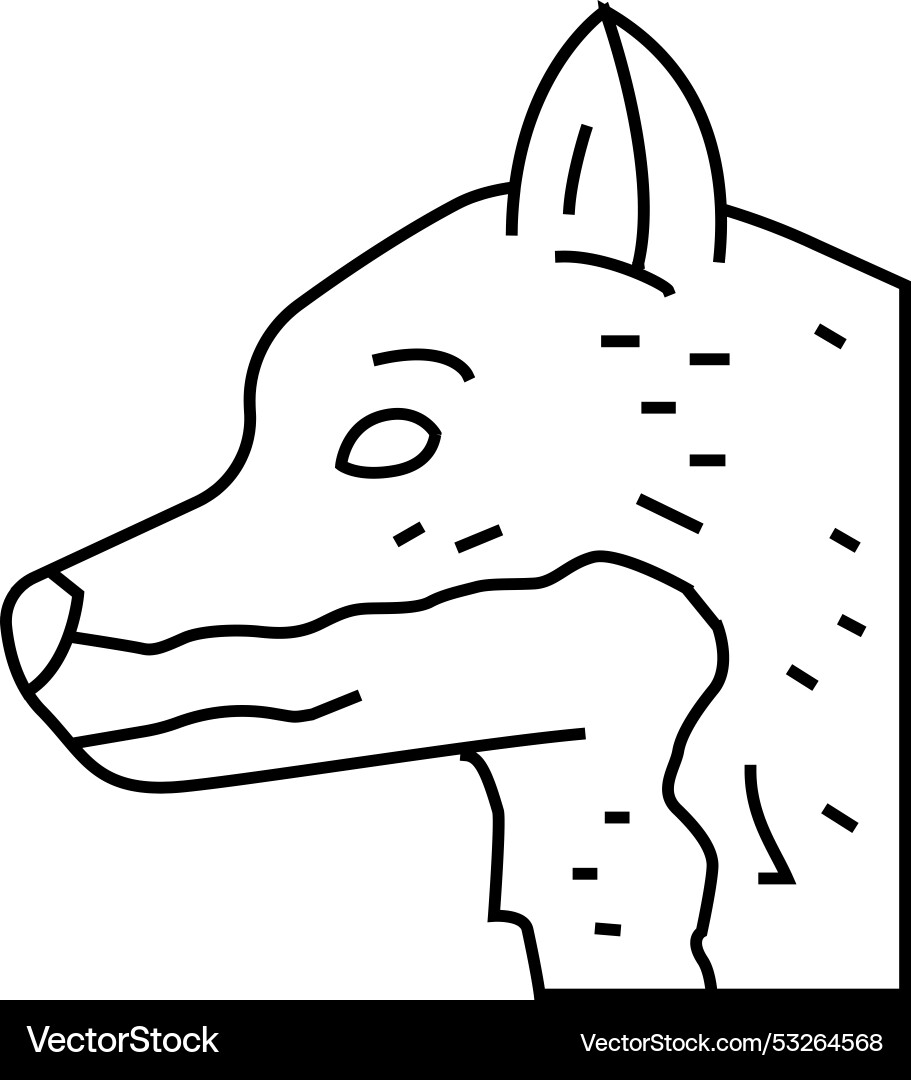 Fox animal line icon Royalty Free Vector Image