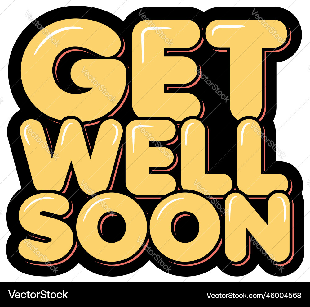 Get Well Soon Lettering Royalty Free Vector Image