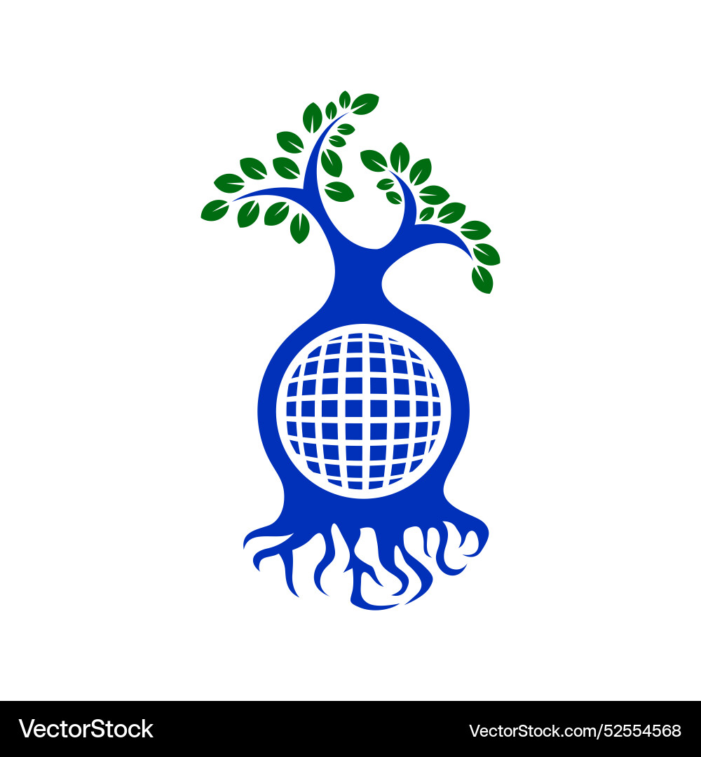 Global tree logo design Royalty Free Vector Image
