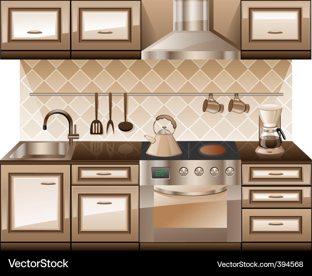 Kitchen furniture Royalty Free Vector Image - VectorStock