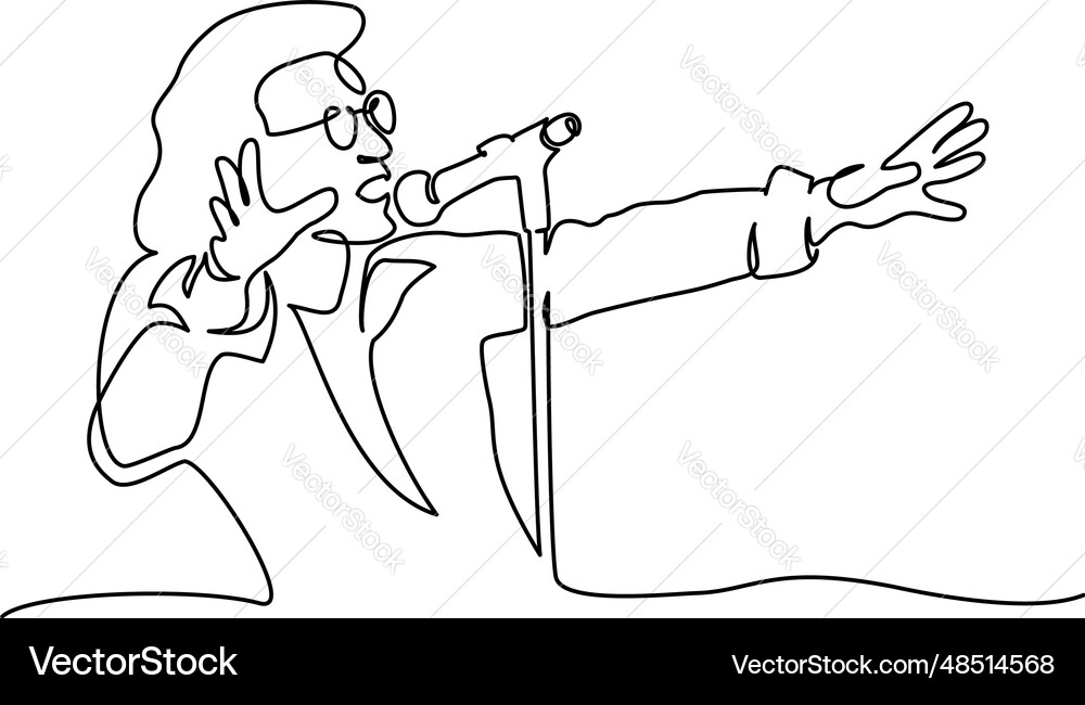 Man singing use microphone talented singer Vector Image