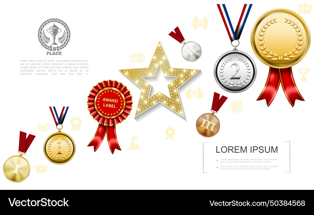 Realistic awards colorful template Royalty Free Vector Image