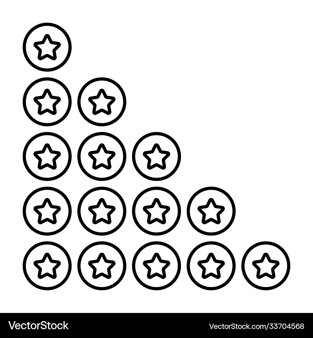 Star rating symbols with 5 quality feedback Vector Image