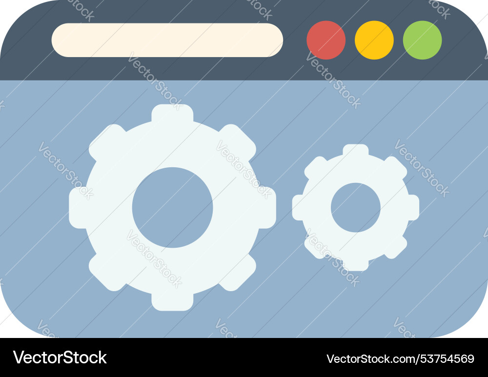 Browser Window Displaying Website Under Royalty Free Vector
