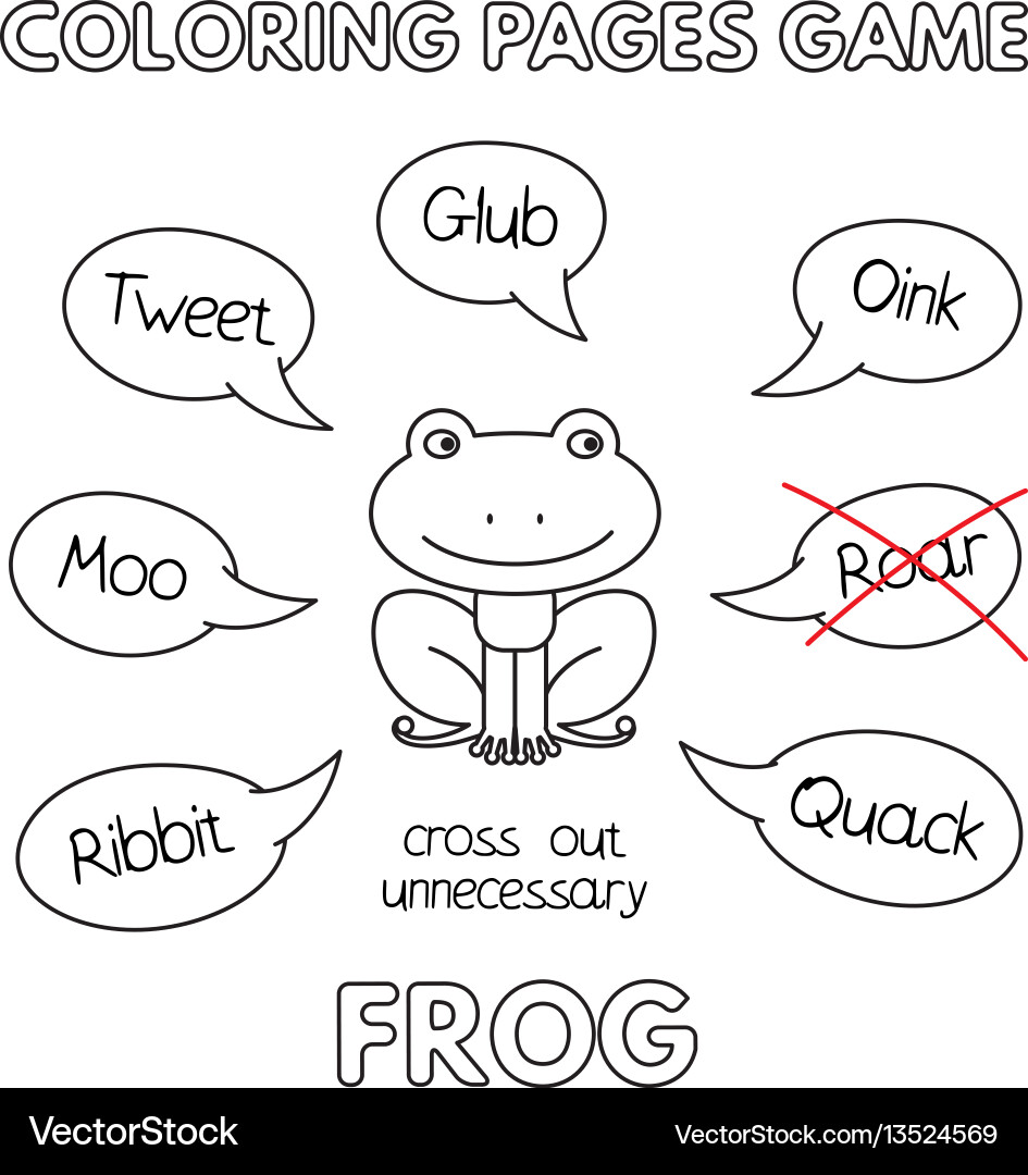 Cartoon frog coloring book Royalty Free Vector Image