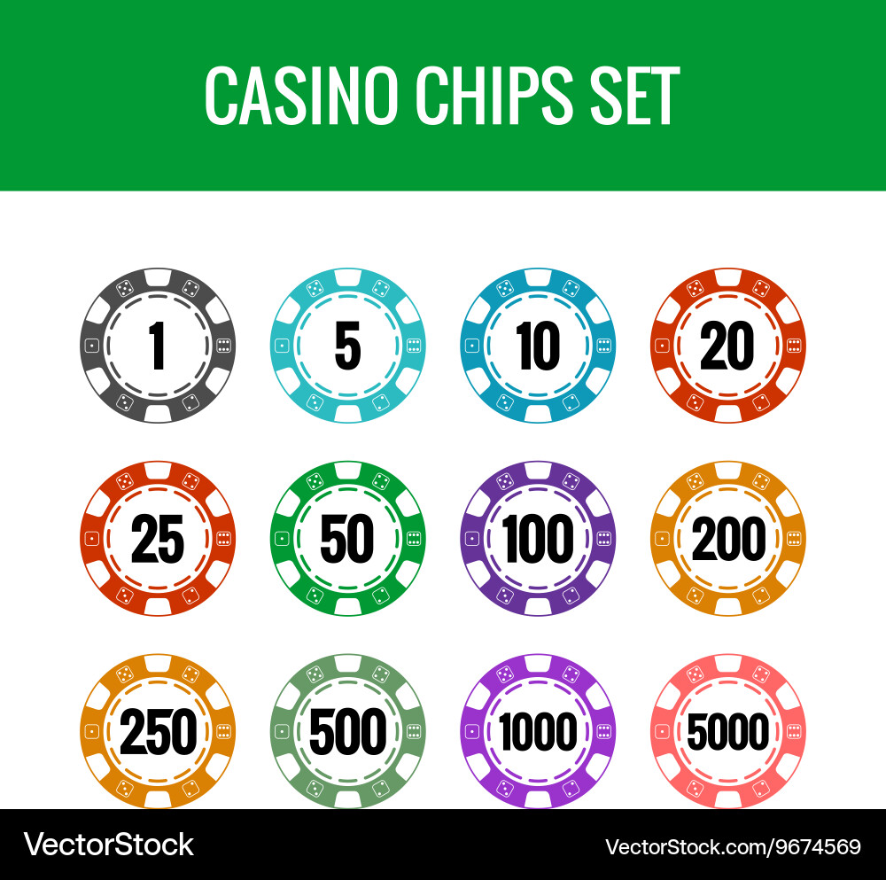 Casino chips set color poker with numbers Vector Image