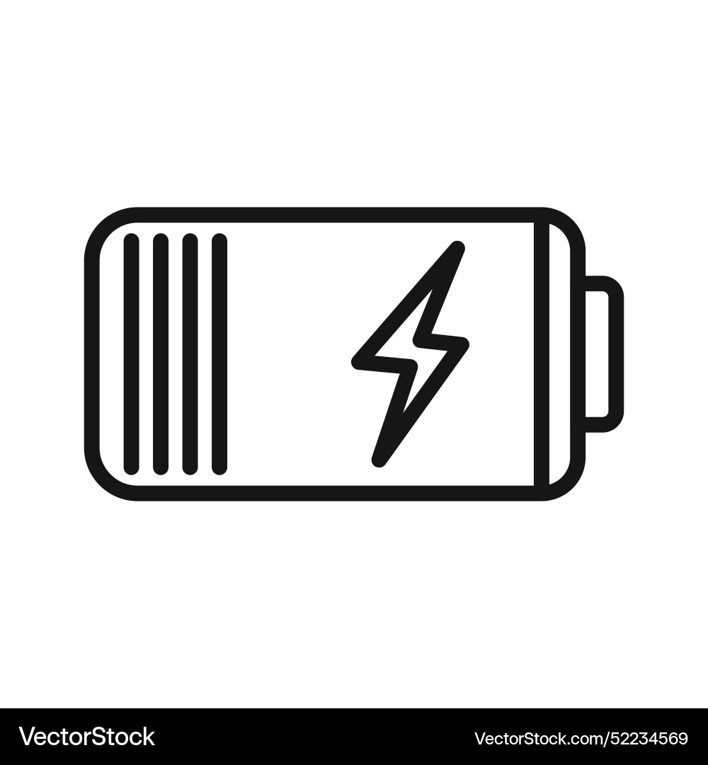 Charging battery icon black line art logo Vector Image