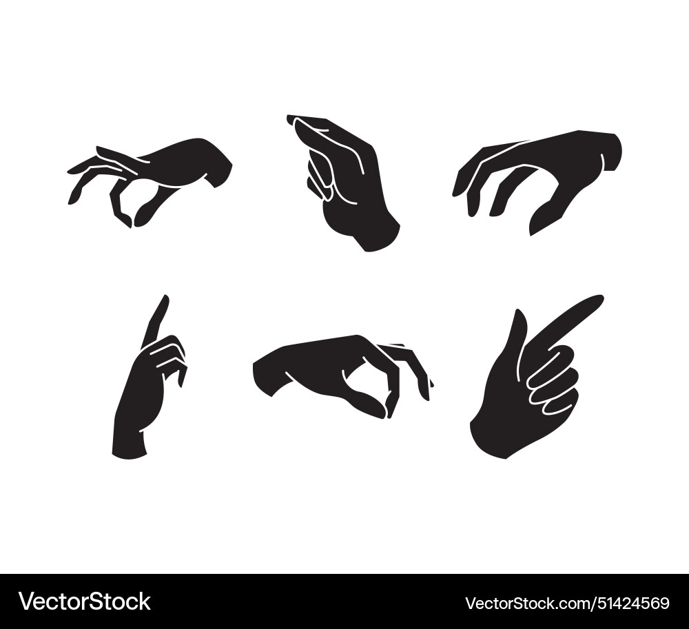 Hand gestures set Royalty Free Vector Image - VectorStock