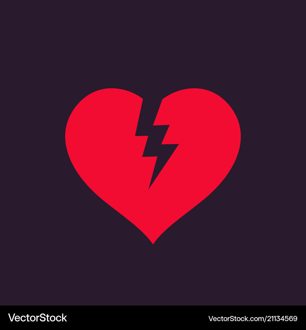 Heartbreak Symbol - Broken Heart Royalty Free Vector Image