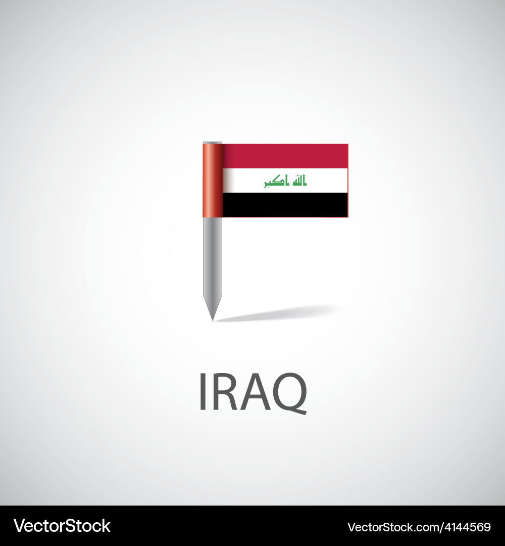 Iraq flag pin Royalty Free Vector Image - VectorStock