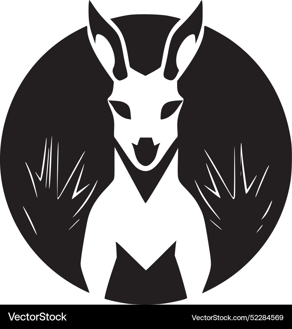 Kangaroo - black and white isolated icon Vector Image