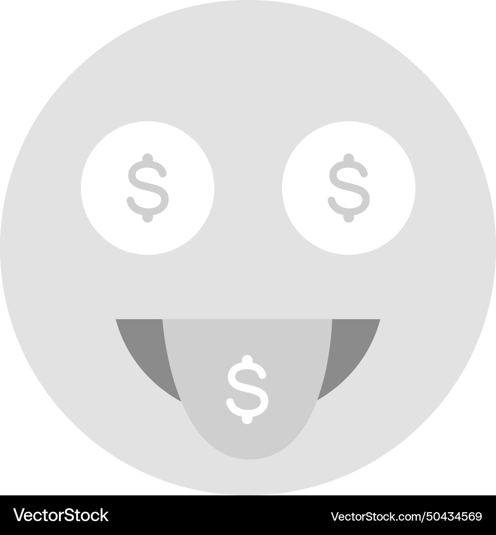 Money-mouth face icon image Royalty Free Vector Image