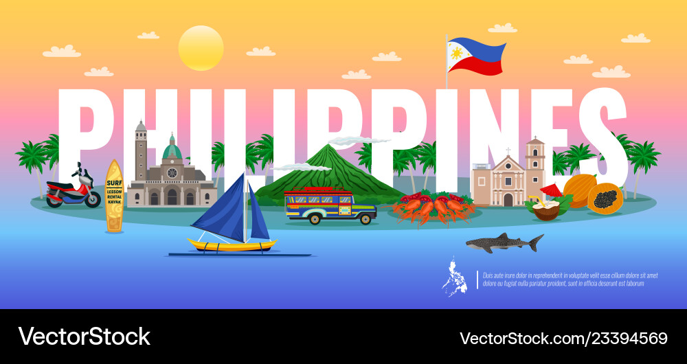 Philippines Map with Landmarks Vector Images (over 230)