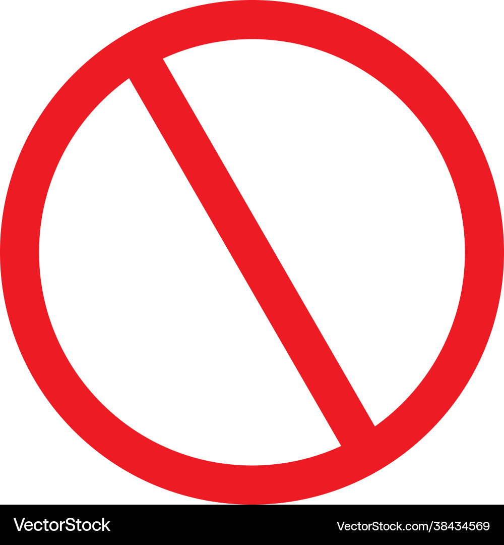 Prohibited sign Royalty Free Vector Image - VectorStock