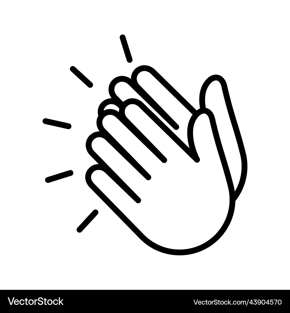 Applause icon clapping hands plaudits standing Vector Image