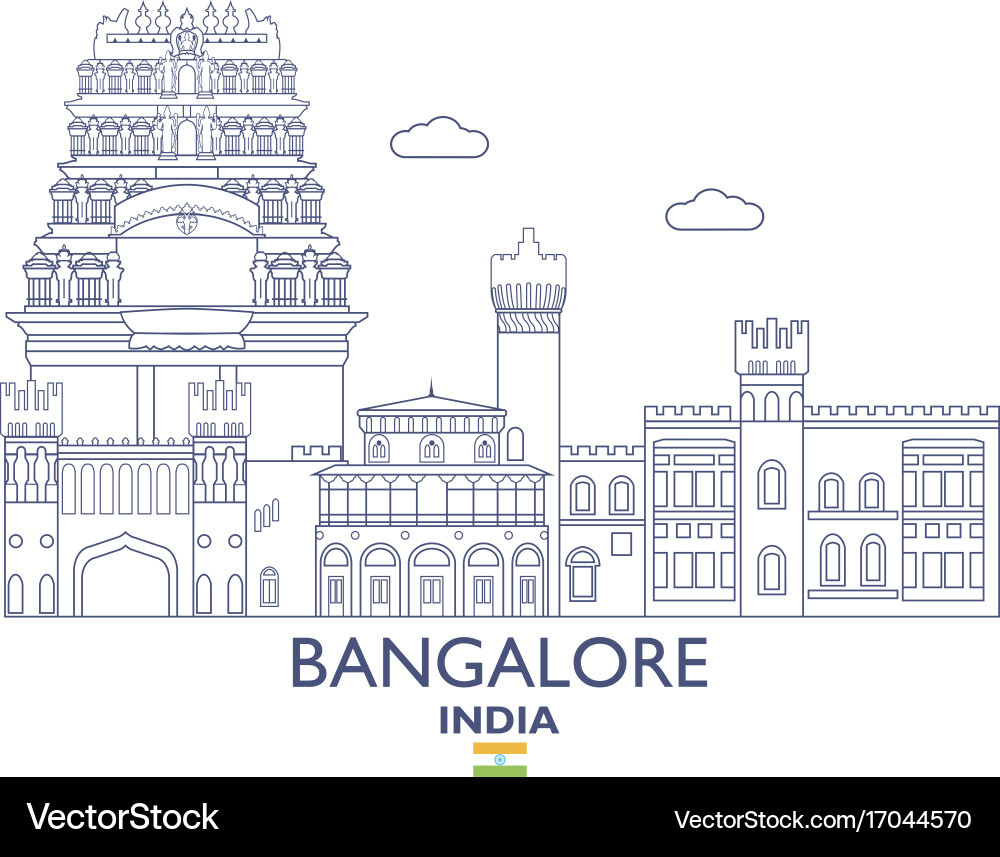Bangalore Skyline Royalty Free Vector Image - VectorStock