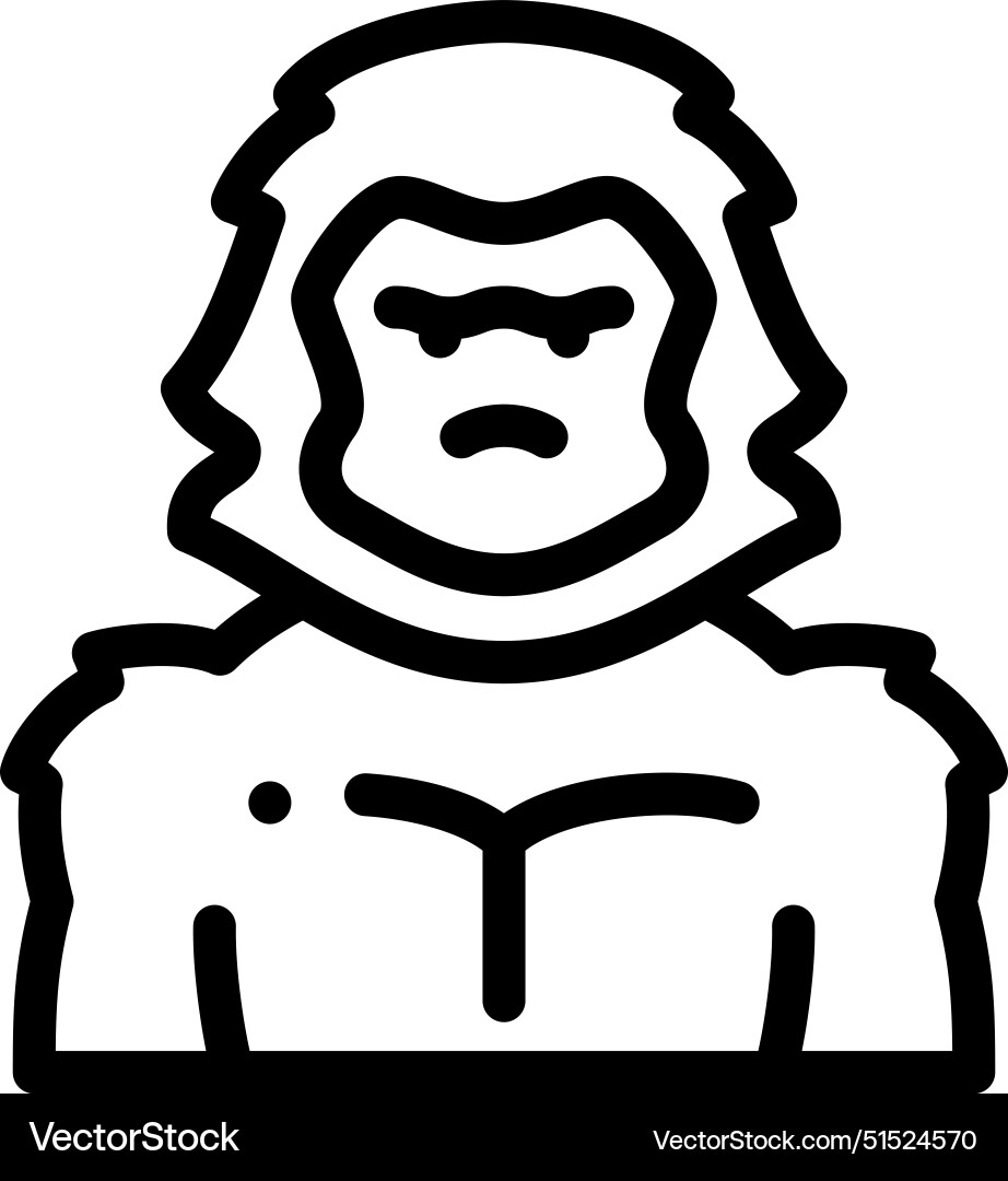 Bigfoot icon thin linear style design isolated Vector Image