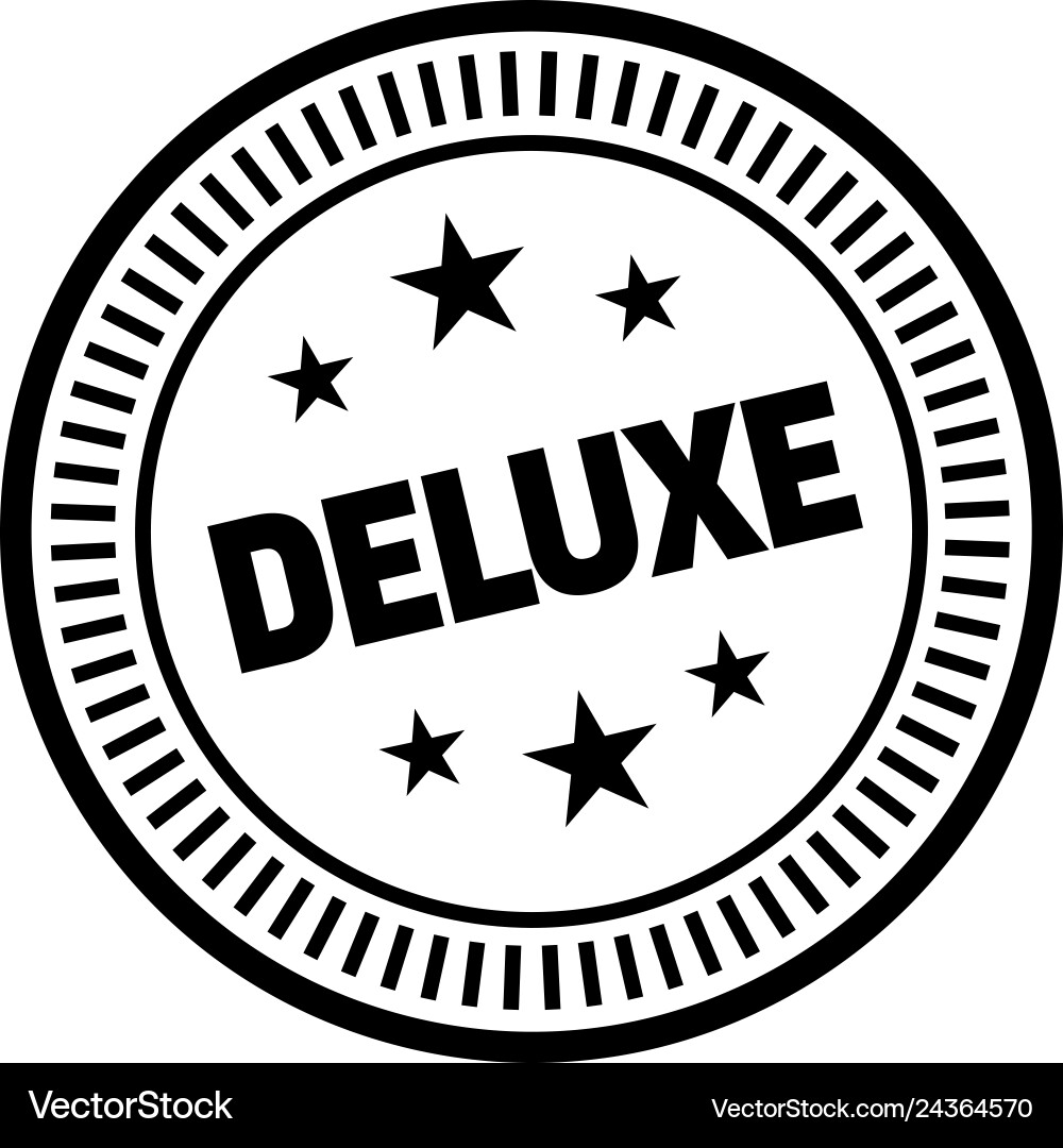 Deluxe stamp on white Royalty Free Vector Image
