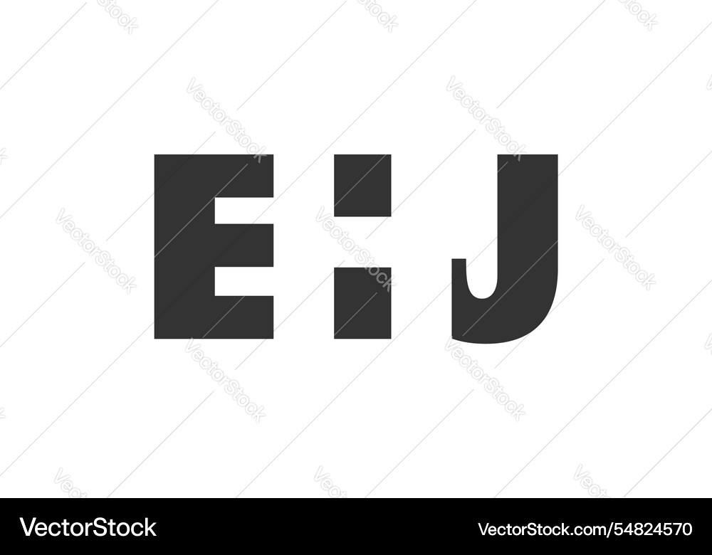 Ehj logo design initial letter e h j bold font Vector Image