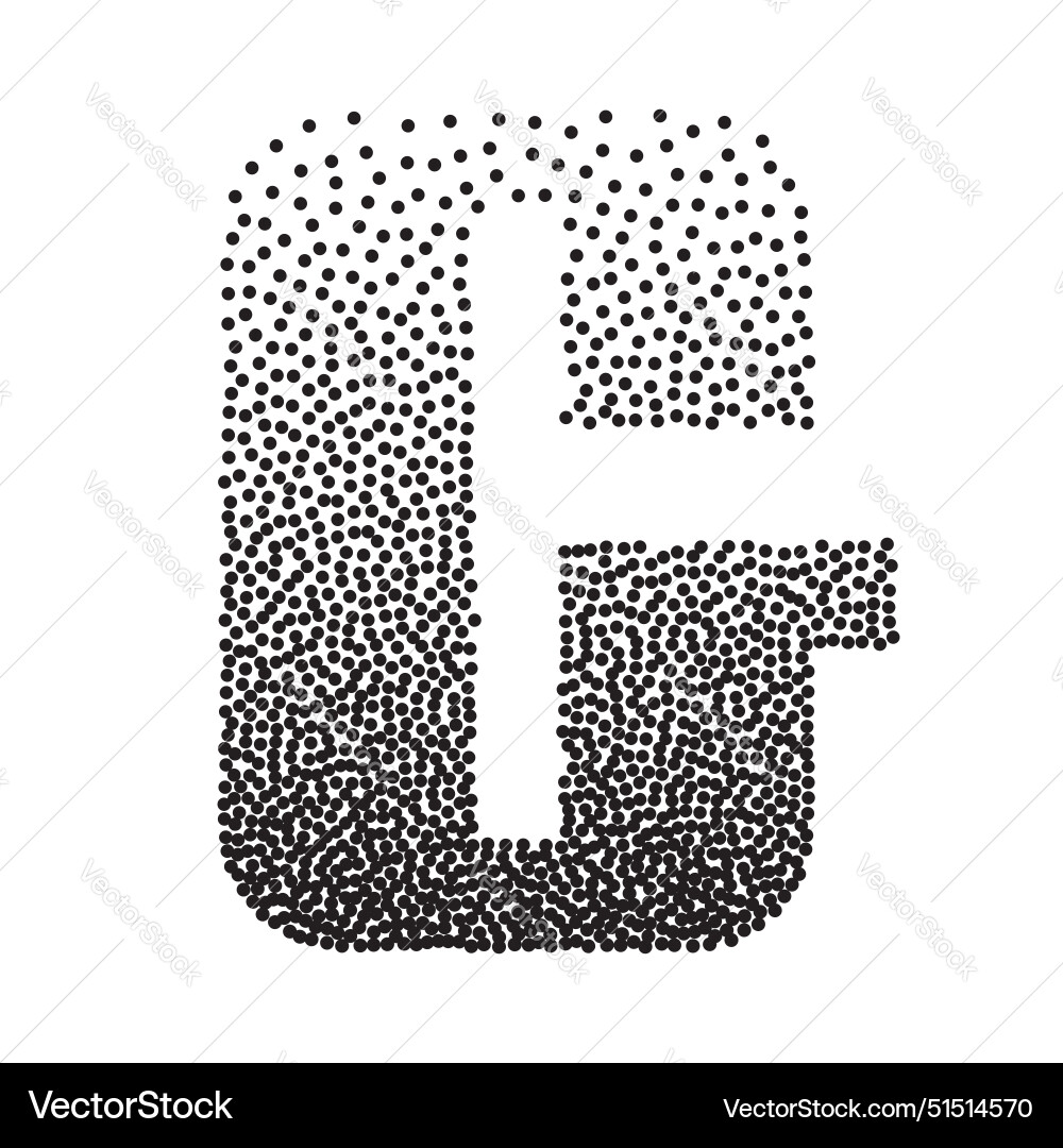 Halftone gradient grain letter g stipple Vector Image