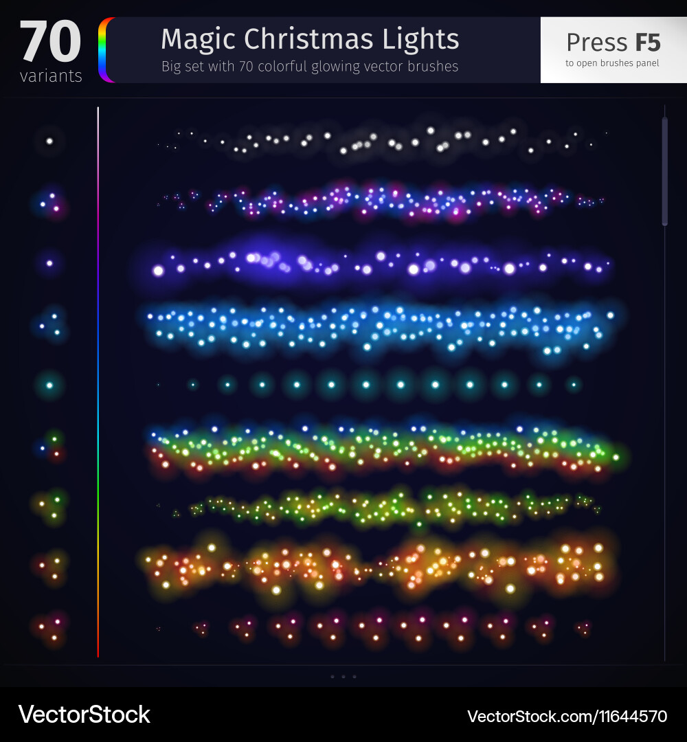 Magic christmas lights Royalty Free Vector Image