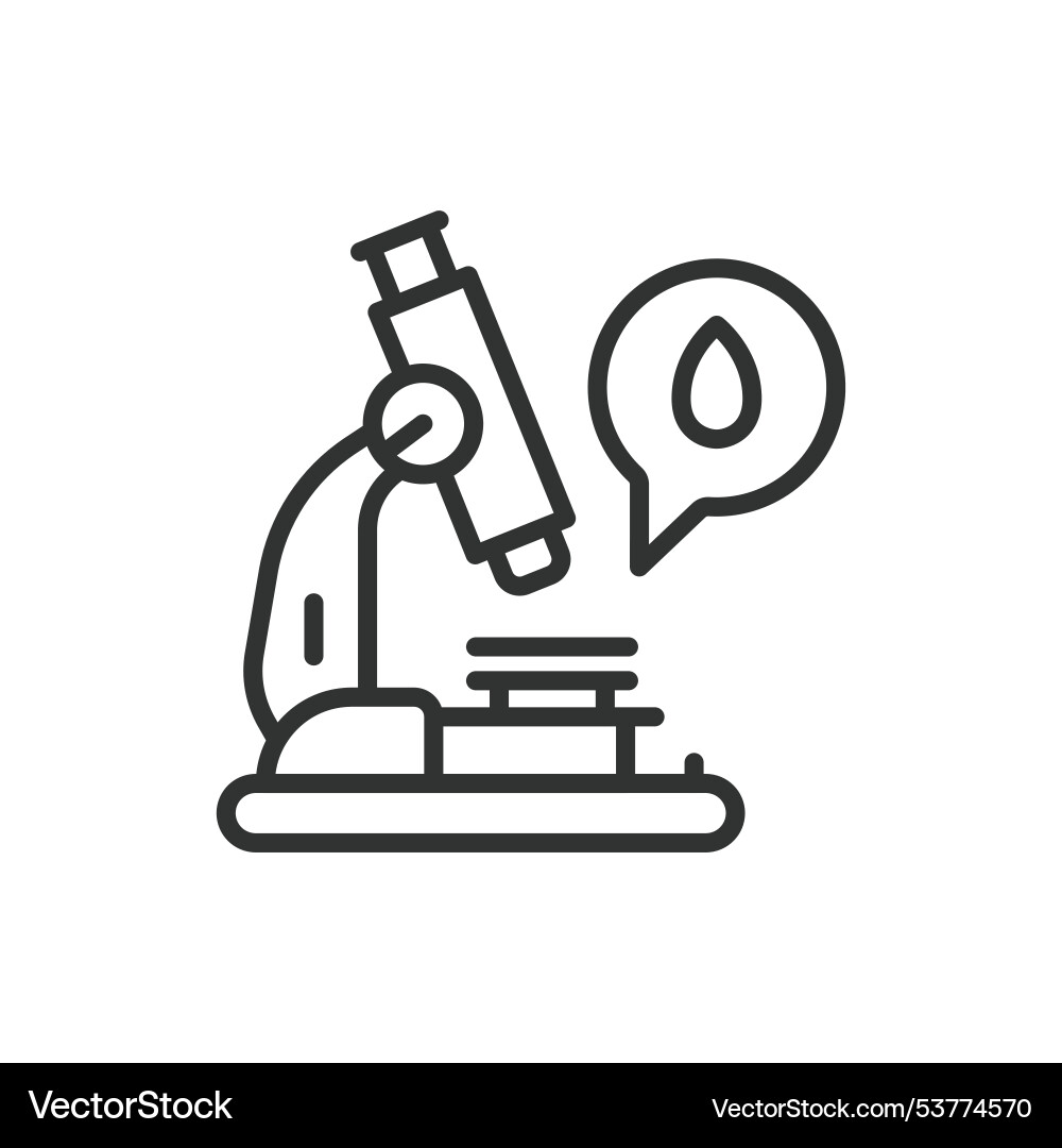 Microscopy analysis in line design Royalty Free Vector Image
