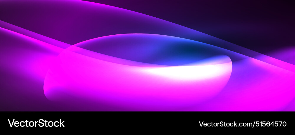Neon light glowing waves and lines background set Vector Image
