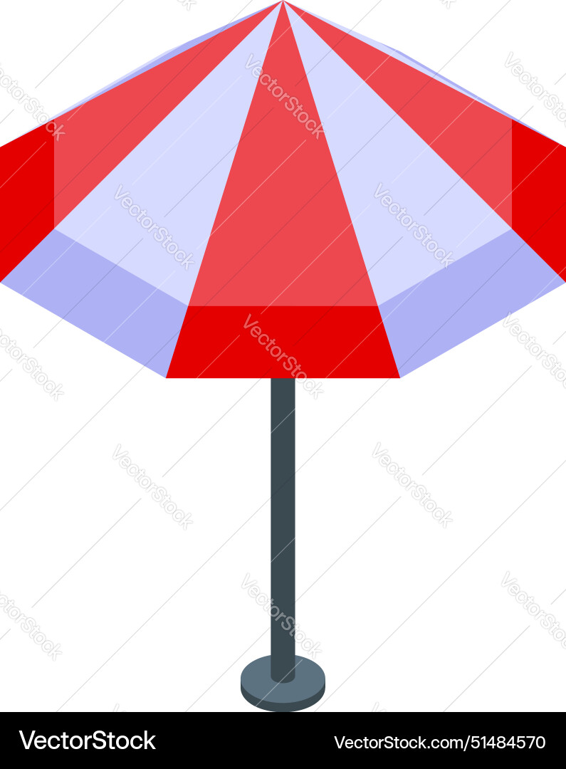 Red and white beach umbrella Royalty Free Vector Image