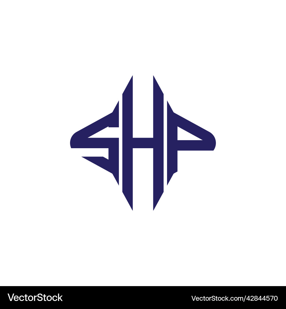 SHP Letter Logo - Modern Monogram Royalty Free Vector Image