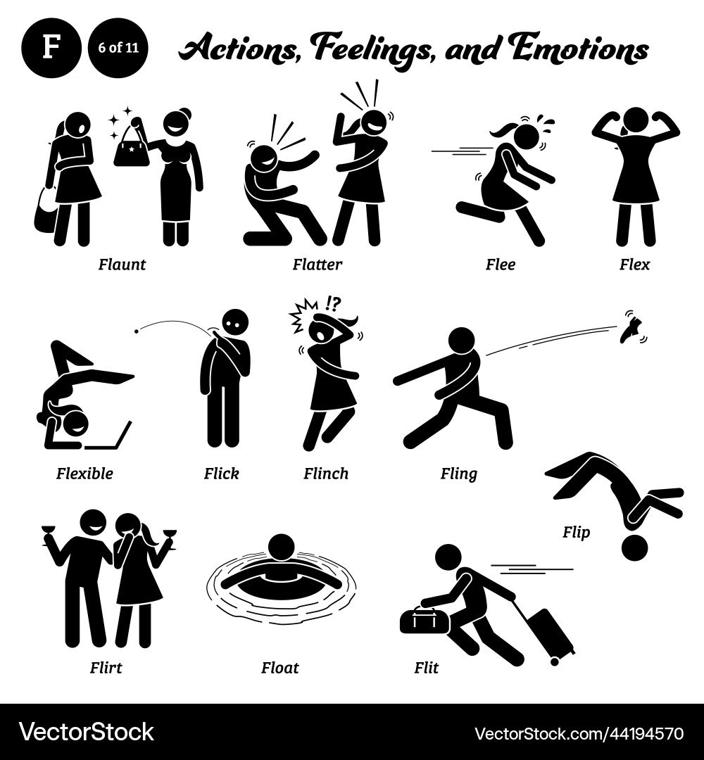 Stick figure human people man action feelings Vector Image