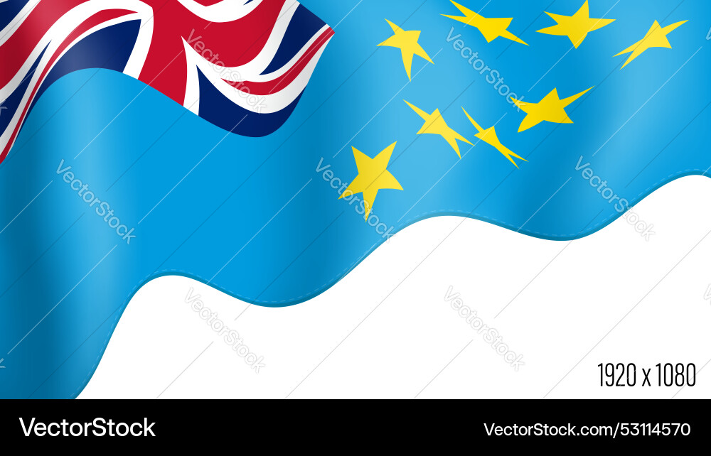 Tuvalu country flag realistic independence day Vector Image