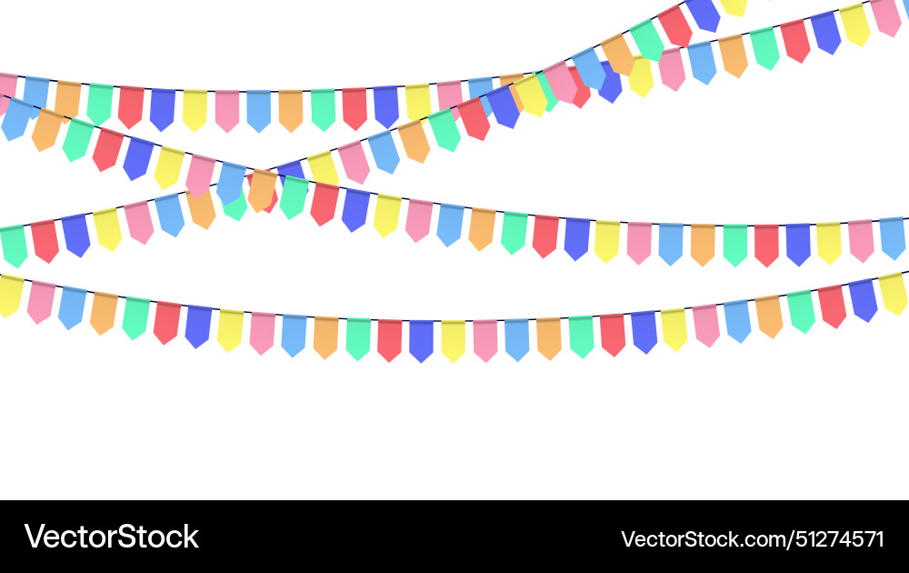 Colorful flags for the party on white background Vector Image