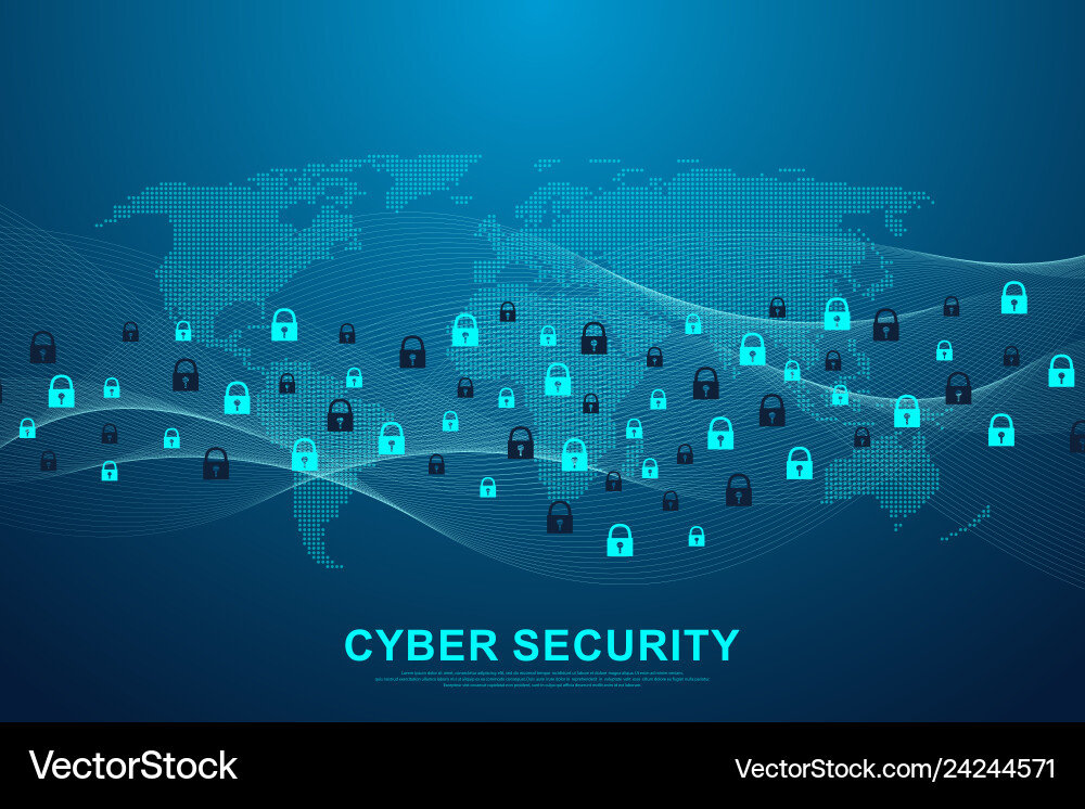 Cyber security concept or information network Vector Image