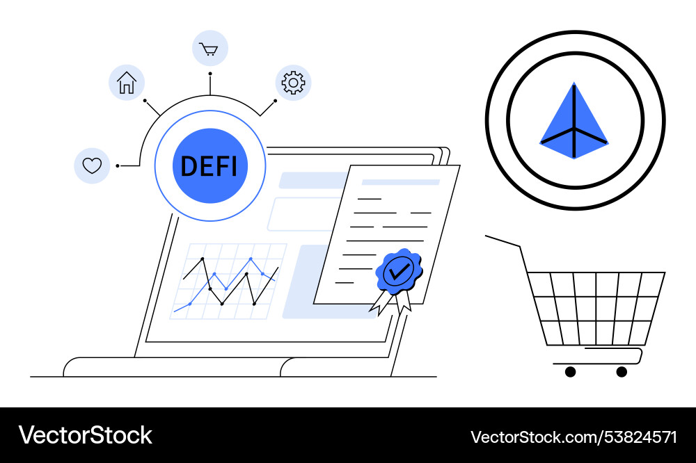 Financial technology and decentralized finance Vector Image