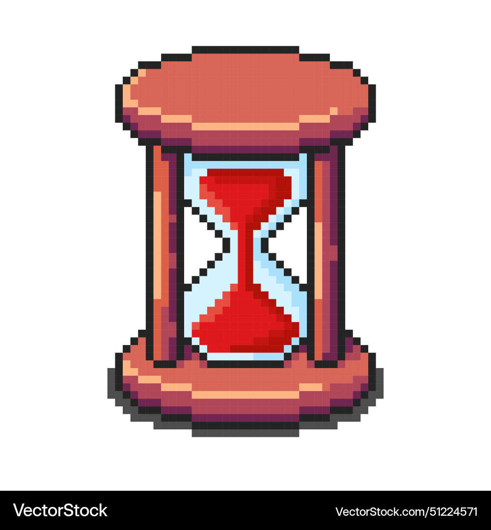 Hourglass pixel art design Royalty Free Vector Image