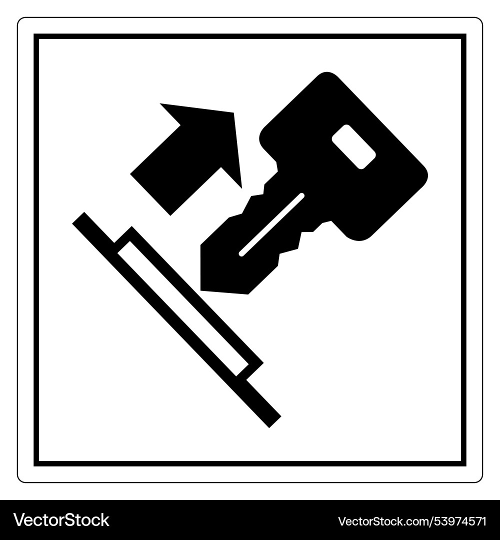 Key access indicator sign for safety awareness Vector Image
