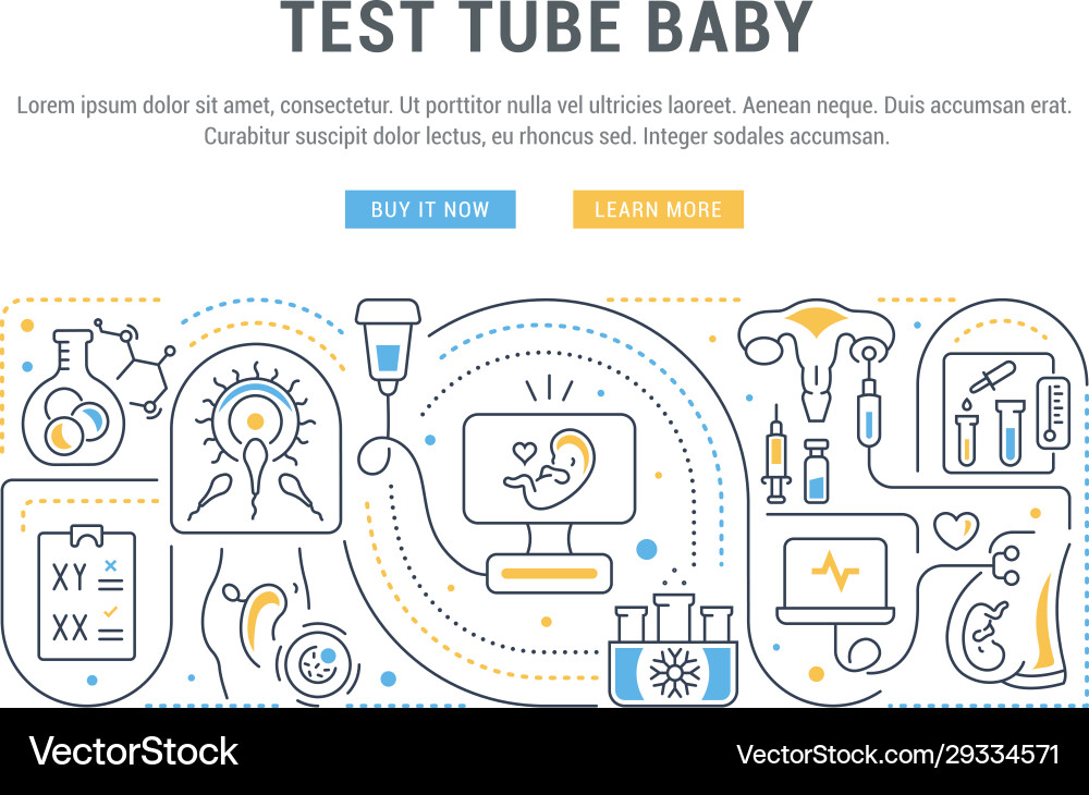 Lineare Banner Testschlauch Baby Lizenzfreies Vektorbild