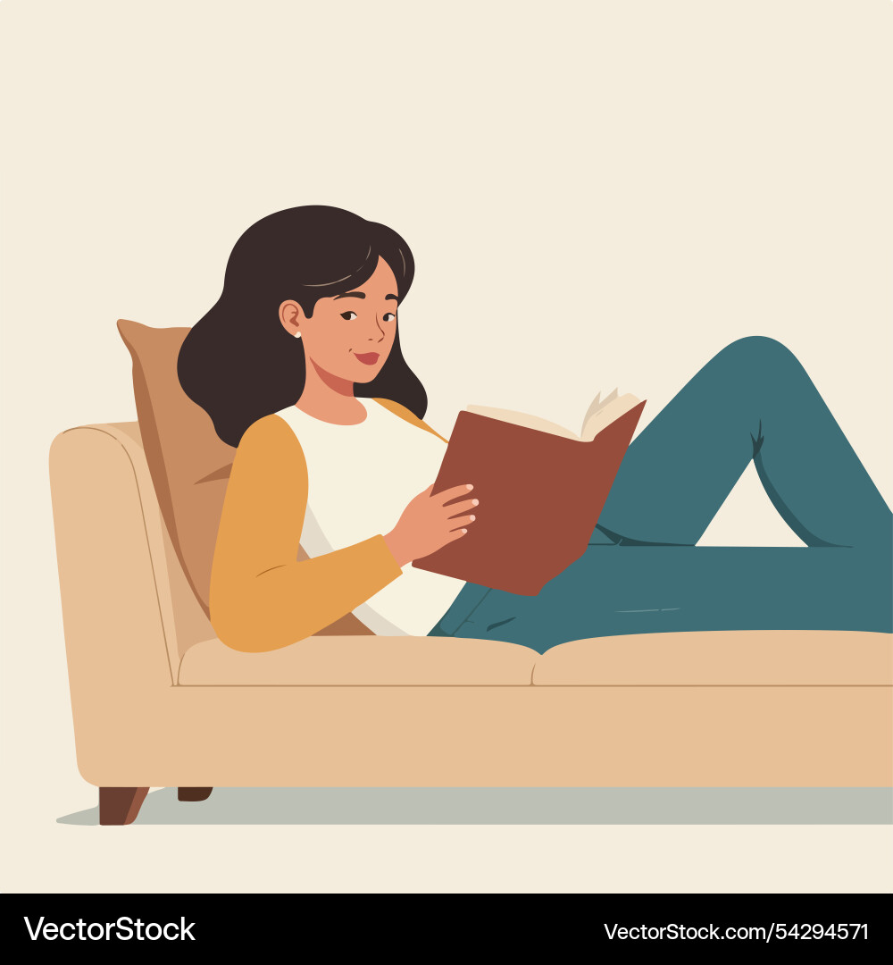 Relaxing with a good book Royalty Free Vector Image