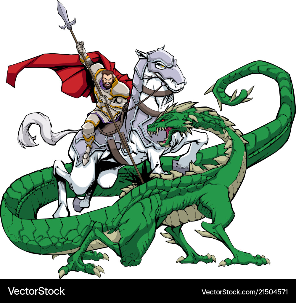 Saint George and the Dragon Royalty Free Vector Image
