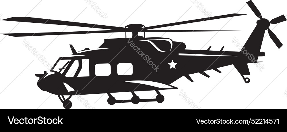 Sleek enforcer black combat helicopter emblematic Vector Image