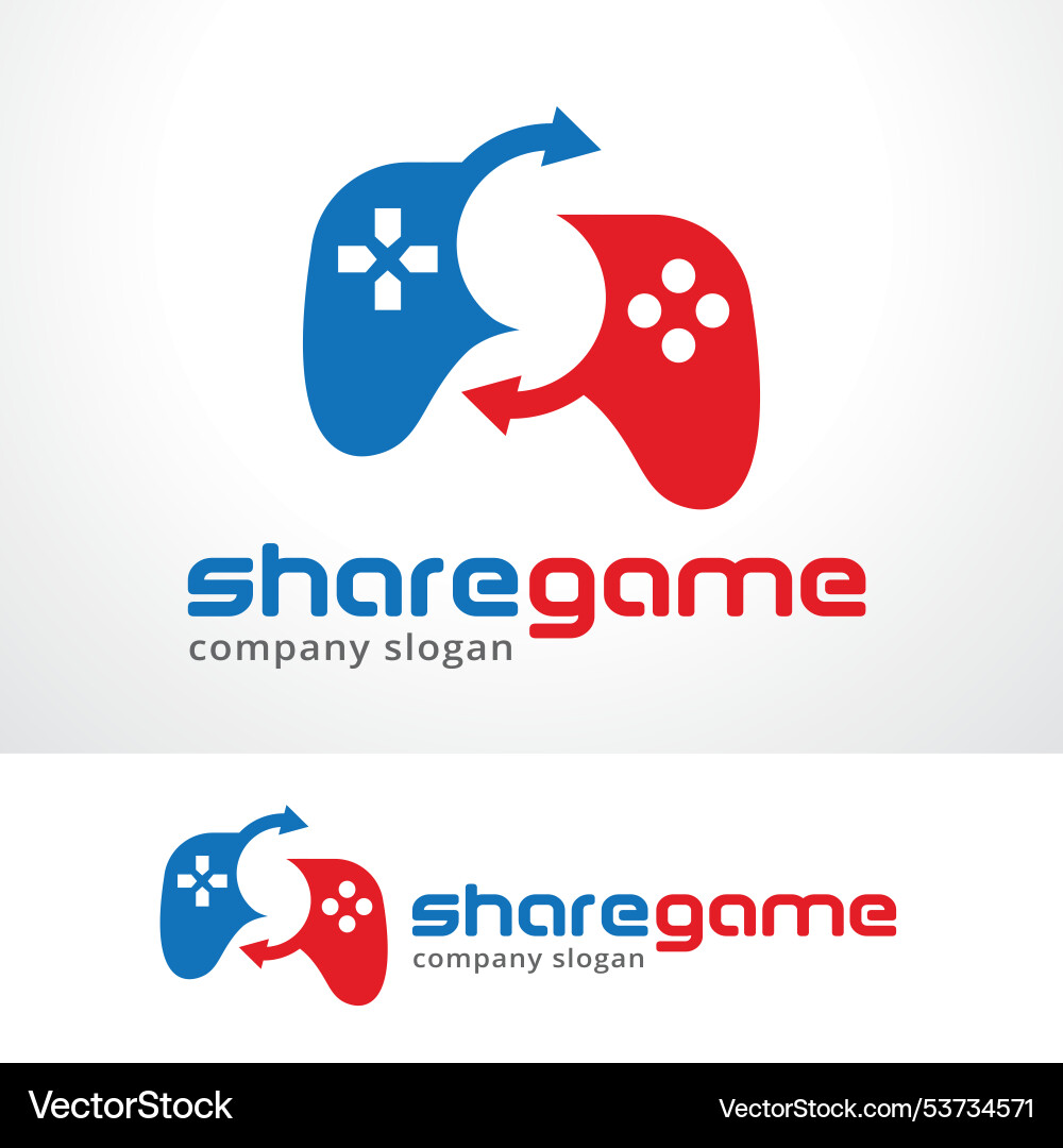 Teilen Spiel Logo Vorlage Design Emblem Lizenzfreier Vektor