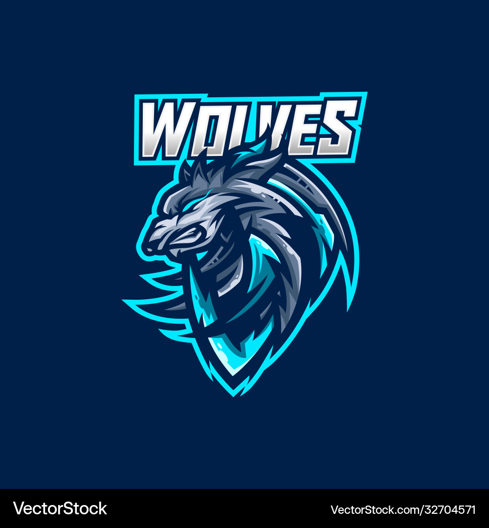 Wolves esport gaming mascot logo template Vector Image