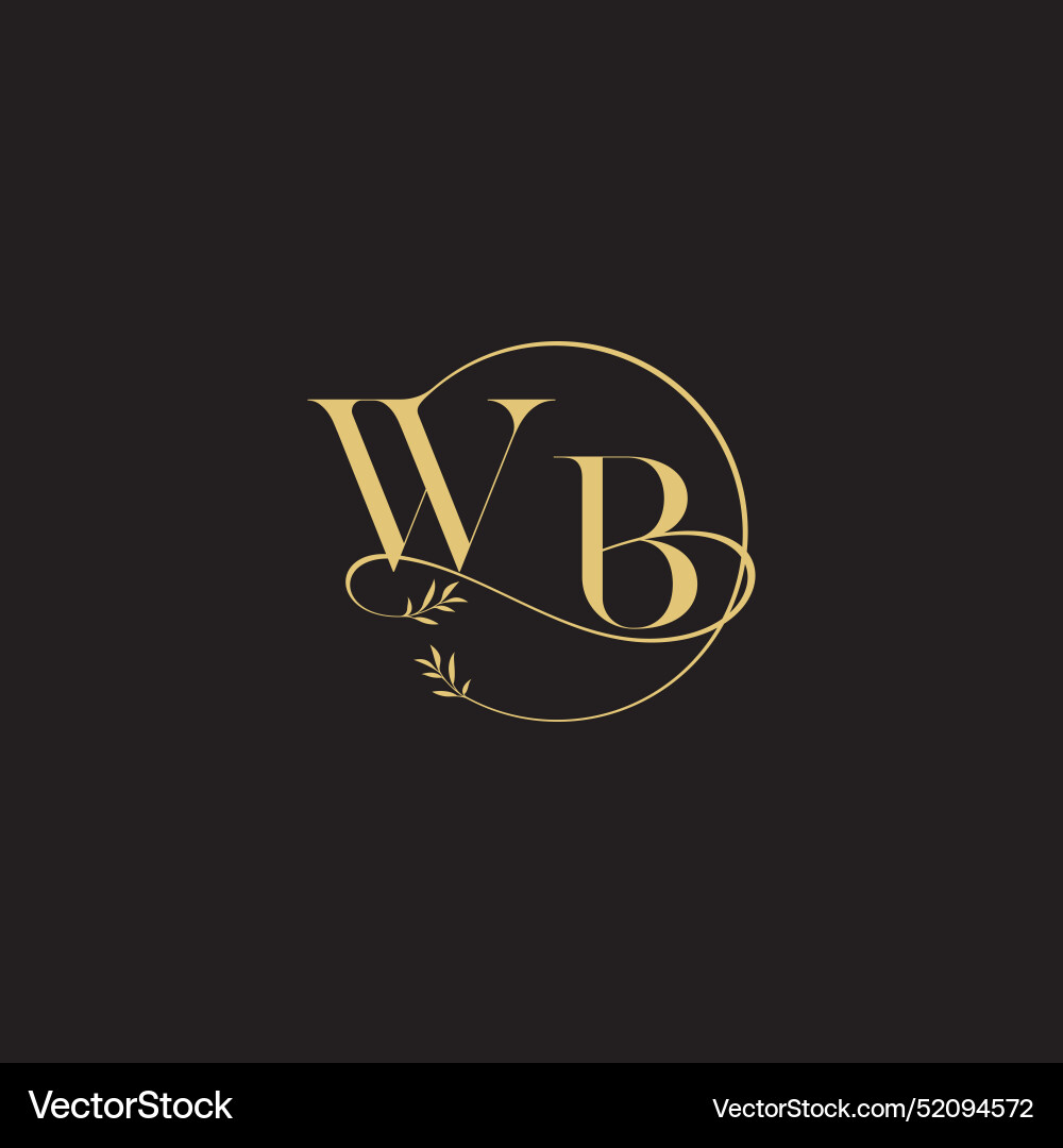 Circle and organic style wb wedding monogram Vector Image